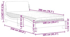 Postel s matrací bílá 100 x 200 cm umělá kůže