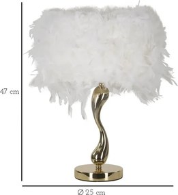 Stolní lampa Cart 47 cm bílo-zlatá