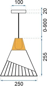 Toolight - závěsná stropní zrcadlová lampa APP224-1CP, černá-zlatá, OSW-00891
