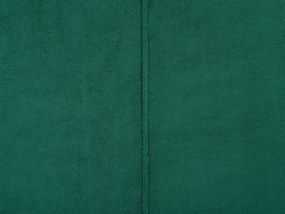 Rohová pravostranná pohovka s taburetem tmavě zelená sametová OSLO Beliani