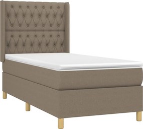 Box spring postel s matrací a LED taupe 90x190 cm textil 3139081