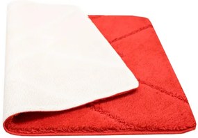 Koupelnový kobereček Moreno Red červený, kosočtverce