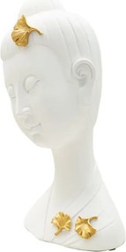 Dekorace na stůl Buddha A 21 cm bílá/zlatá