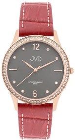 Dámské čitelné elegantní náramkové hodinky JVD J4175.2 se zirkony na lunetě