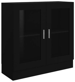 Prosklená skříň černá 82,5 x 30,5 x 80 cm dřevotříska