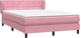 Box spring postel s matrací růžová 160x210 cm samet 3317534