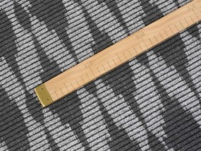 Biante Dekorační povlak na polštář s lemem Leona LN-048 Tmavě šedé obrazce a proužky 60 x 60 cm