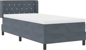 Postel s boxspringem s čelo Tmavě šedá 200 x 90 cm samet 3341397