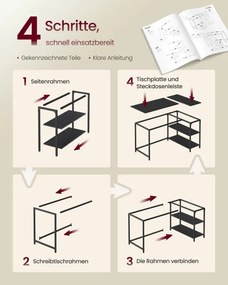 Rohový kancelářský stůl LWD135BE01