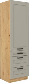LUNA sa | vysoká skříňka 60 DKS-210 3S 1F potravinová | 60 cm | UNI dvířka | artisan/světle šedá