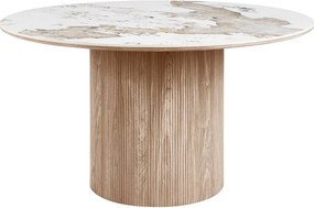 Kulatý jídelní stůl s deskou v dekoru mramoru ø 140 cm Athens – House Nordic