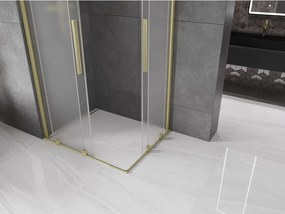 Mexen Velar Duo, sprchový kout s posuvnými dveřmi 100 x 90 cm, 8mm sklo námraza, zlatá matná, 871-100-090-32-55
