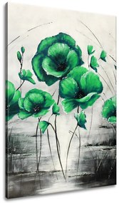 Gario Ručně malovaný obraz Zelené Vlčí máky Rozměry: 70 x 100 cm