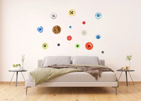 Samolepka na zeď Barevné Knoflíky | 65 x 85 cm | DF1027