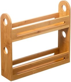 JJA Dvoupatrový úzký bambusový stojan, organizér na kořenky ZENI 30 x 7 x 27,5 cm