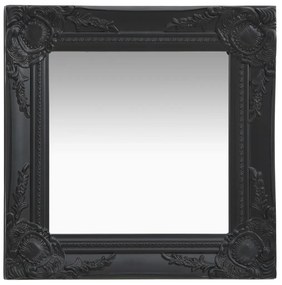 Nástěnné zrcadlo barokní styl 40 x 40 cm černé 320307