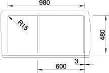 Granitový dřez Blanco METRA XL 6 S šedá skála 518880
