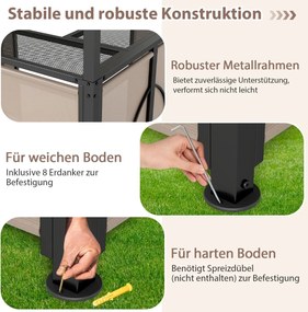 Costway Grilovací pavilon odolný vůči povětrnostním vlivům s barem a2Barové