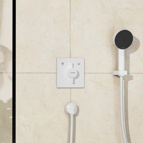 Hansgrohe DuoTurn E, baterie pod omítku pro 2 spotřebiče, bílá matná, HAN-75417700