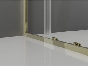 Mexen Exo čtvercový posuvný sprchový kout 100 x 100 cm, průhledný, zlatý - 8111-100-100-50-00