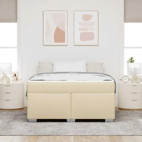 Rám postele s matrací Krémová 160 x 200 cm textil 3399199