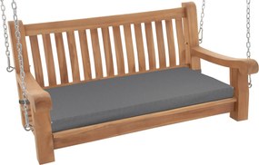 Houpací lavice Joyce s sedací polštář 120 cm + teak – tmavě šedá