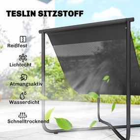 Lounge chair Outdoor Ergonomická zahradní židle s polštářem šetrným k pokožce Široký sedák Ocelový rám Tmavě šedá barva