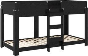 Patrová postel pro děti Černý dub 80 x 200 cm Kompozitní dřevo 3410524