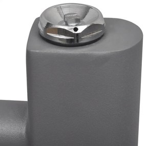 vidaXL Šedý žebříkový radiátor na ručníky rovný ústřední topení 600 x 1160 mm