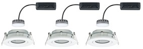 Paulmann 93682 LED Nova Plus Coin, bílá zápustná bodovka 3x6.8W 2700K stmívatelná, průměr 9,3 cm, IP65