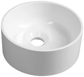 Sapho Sapho, SANNA kulaté umyvadlo na desku pr.25cm, litý mramor, bílá, SA250