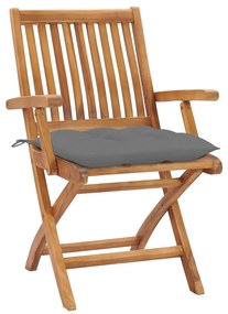 Skládací zahradní židle s poduškami 8 ks masivní teak - Default Title