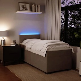 Box spring postel s matrací světle šedá 90x190 cm samet 3288480
