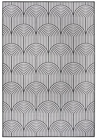 Hanse Home, Kusový koberec Pangli 105852 Black – na ven i na doma, 200x290, černobílá, chodba / předsíň