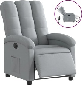 Elektrické polohovací křeslo světle šedé textil 3204068