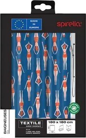 SPIRELLA Sprchový závěs BAIGNEUSES motiv plavkyně modrá / polyester /