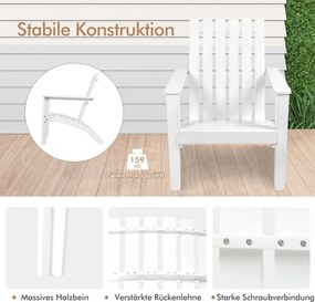 Costway Židle Adirondack zahradní židle z akáciového dřeva