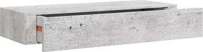 Nástěnné police se zásuvkou 2 ks betonově šedé 60x23,5x10cm MDF 330266