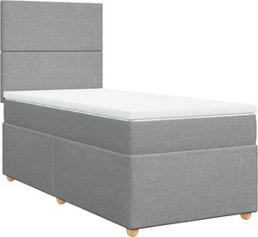 Box spring postel s matrací světle šedý 100 x 200 cm textil 3293484