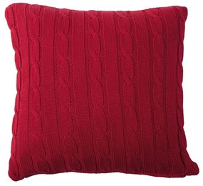 SCANquilt pletený povlak IMPERIAL copánky červená 45 x 45 cm