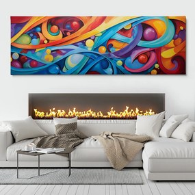 Obraz na plátně - Plynoucí linie, Abstrakce FeelHappy.cz Velikost obrazu: 120 x 40 cm