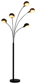 Stojací lampa 200 cm 5 x E14 černo-zlatá