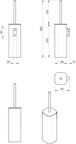Gedy, FLORI WC kartáč závěsný, chrom, 32330313