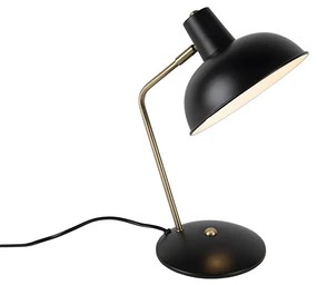 Retro stolní lampa černá s bronzem - Milou