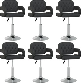 vidaXL Otočné jídelní židle 6 ks umělá kůže [3089116] Barva: Černá