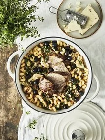 Tefal LOV béžová / Servírovací pánev / 28 cm / litina / 3,8 l / s víke