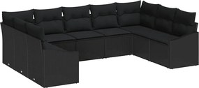 Set pohovek 9 ks Černá polyratan 3346883