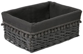 Altom Proutěný košík s textilní podšívkou 37 x 26 x 15 cm, tmavě šedá