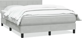 Box spring postel s matrací světle šedá 160x210 cm samet 3316215