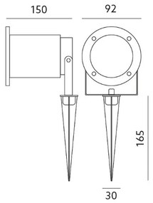 LED Venkovní svítidlo BLAKE 2 GU10/4W/230V IP65